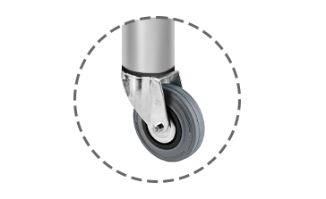 Tavolo in acciaio inox con 2 ripiani + ruote inox incluse